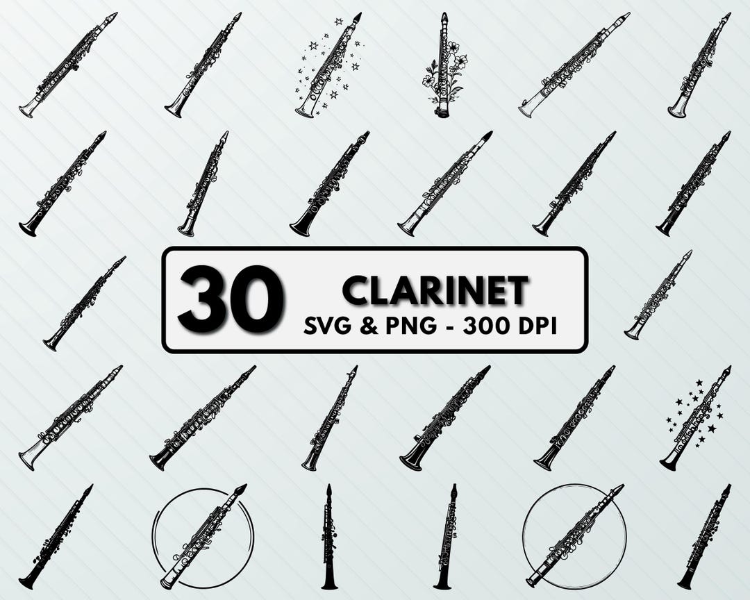 Clarinet Svg Png, Clarinet Clipart, Clarinet Silhouette, Clarinet Decal ...