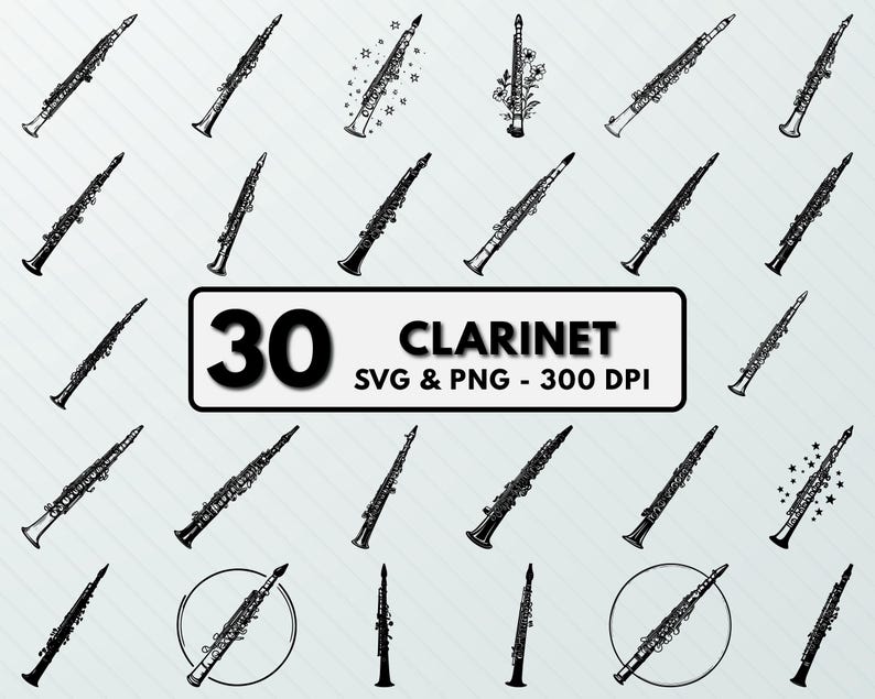 Clarinet Svg Png, Clarinet Clipart, Clarinet Silhouette, Clarinet Decal ...