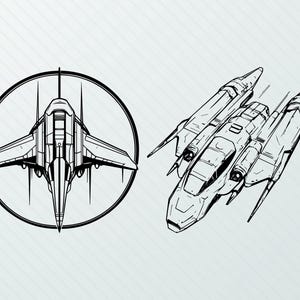 Spaceship SVG PNG Clipart: Vector Art, Decal Cut Files - Etsy