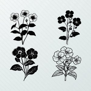 Primrose Flower Svg Png, Primrose Clipart, Floral Silhouette, Decal ...