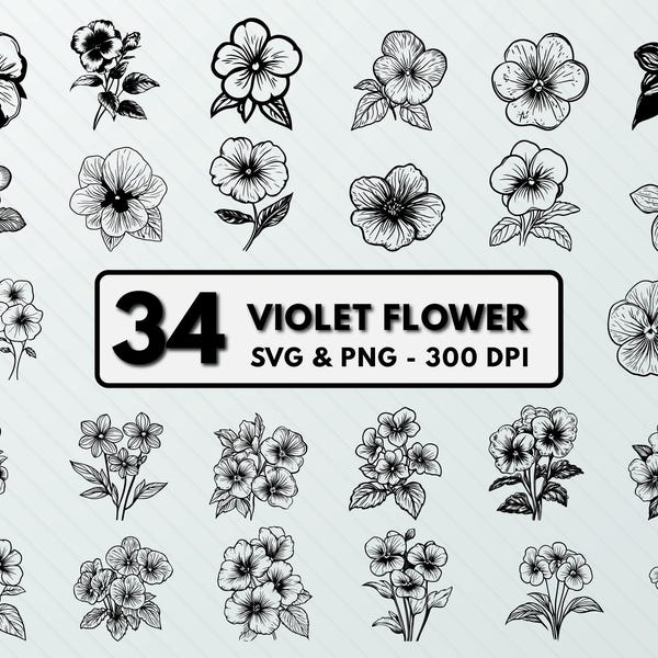 Violet Flower Decal - Etsy