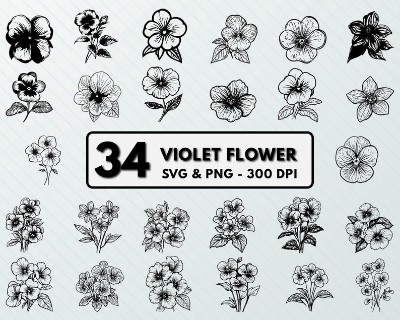 Violet Flower Svg, Violet Png, February Birth Flower Clipart ...
