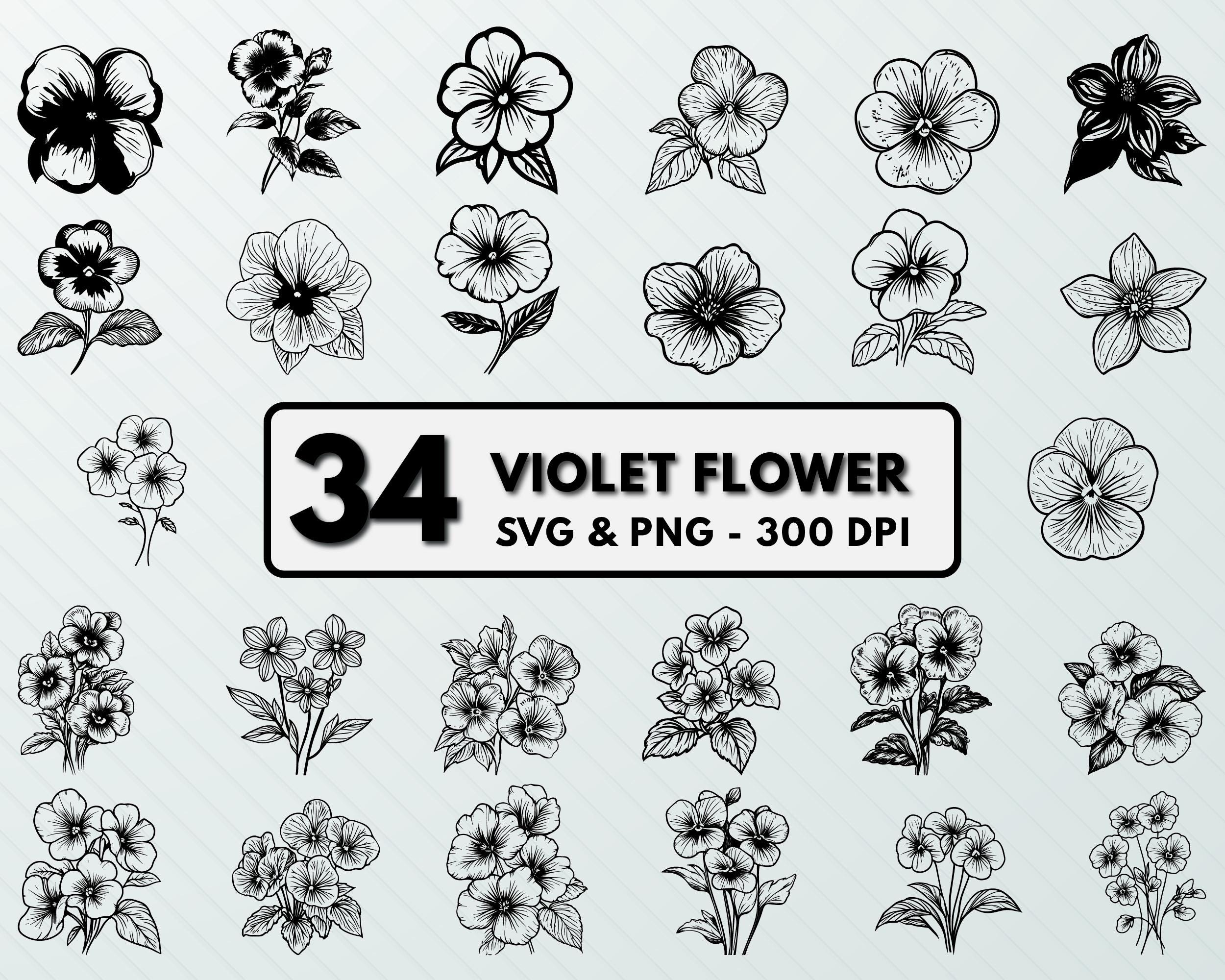 Violet Flower Svg, Violet Png, February Birth Flower Clipart ...
