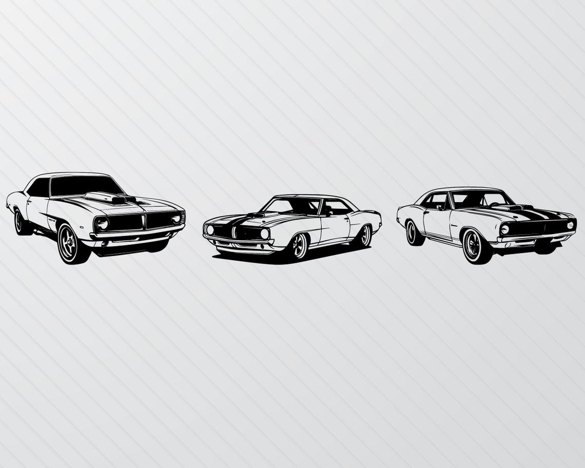 Muscle Car Svg Bundle, Muscle Car Silhouette Art, Muscle Car Clipart ...