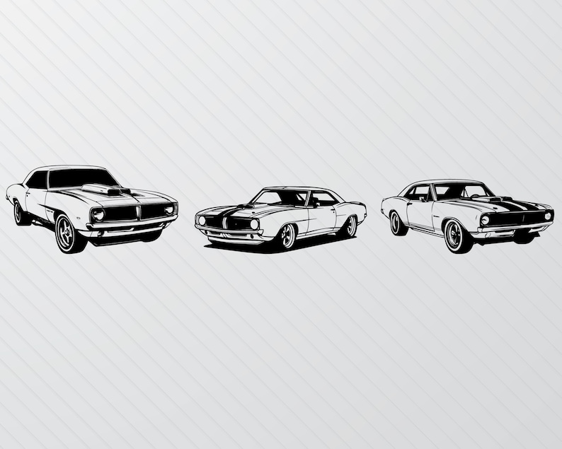 Muscle Car Svg Bundle, Muscle Car Silhouette Art, Muscle Car Clipart ...