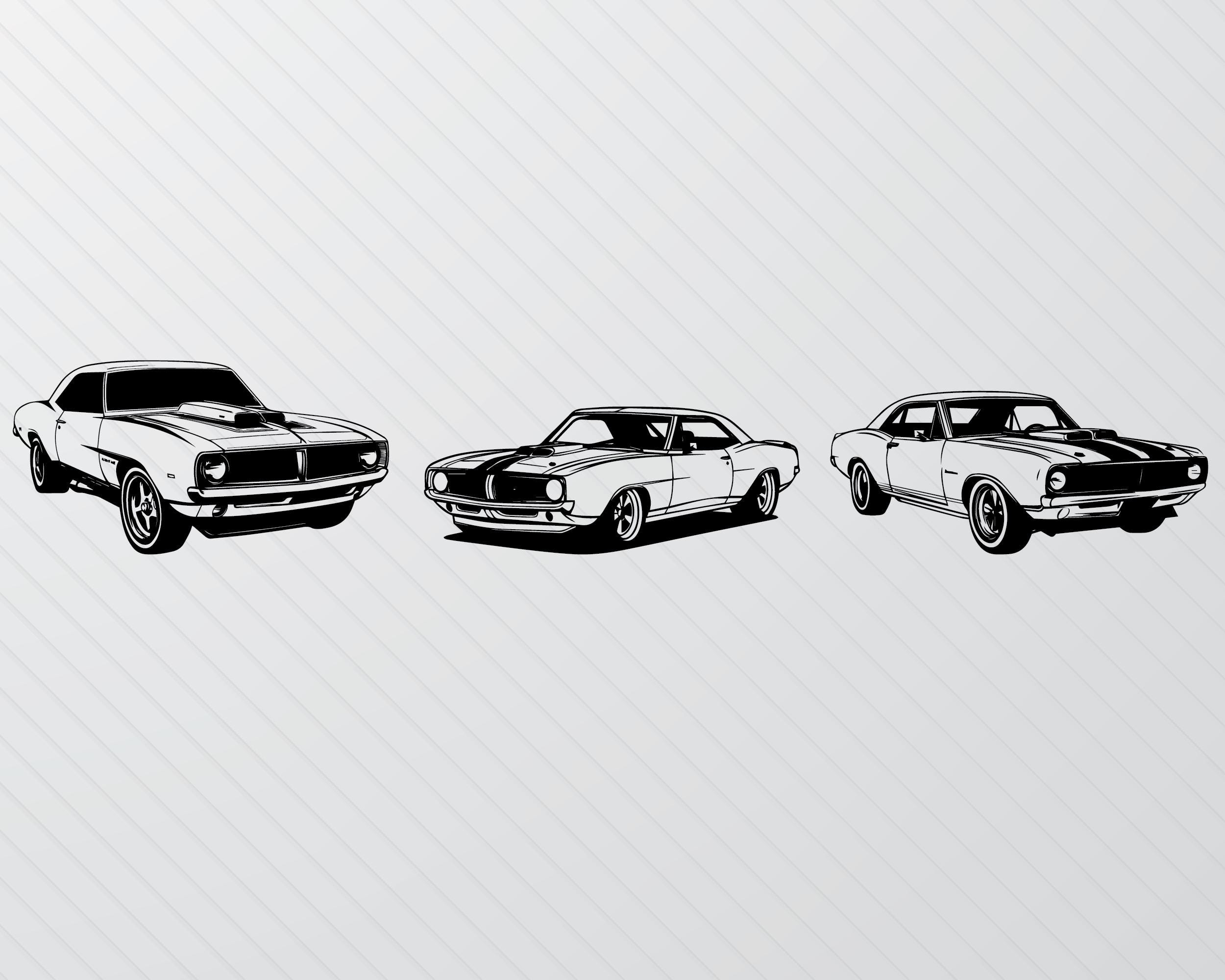 Muscle Car Svg Bundle, Muscle Car Silhouette Art, Muscle Car Clipart ...