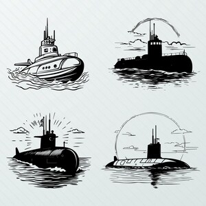 Submarine Svg, Submarine Png, Submarine Clipart, Silhouette, Decal ...