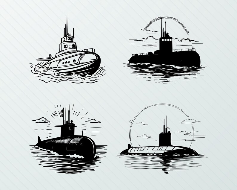 Submarine Svg, Submarine Png, Submarine Clipart, Silhouette, Decal ...