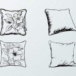 Pillow Outline SVG PNG: Clipart Vector Cut Files - Etsy