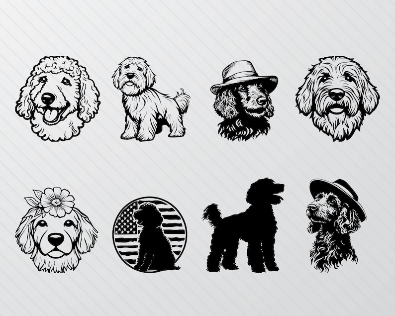 Sheepadoodle SVG Bundle: Puppy Silhouette, Dog Breed Vector (PNG ...