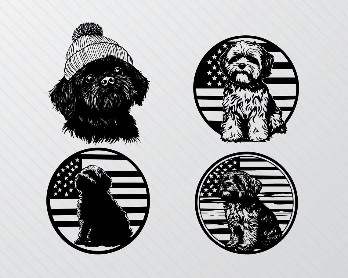 Shih Poo SVG Bundle: Dog Silhouette Vector Clipart (PNG, 300 DPI) - Etsy
