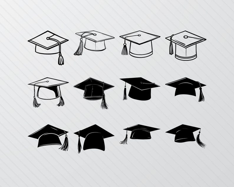 Graduation Hat Silhouette, Graduation Hat Svg Bundle Cut Files ...