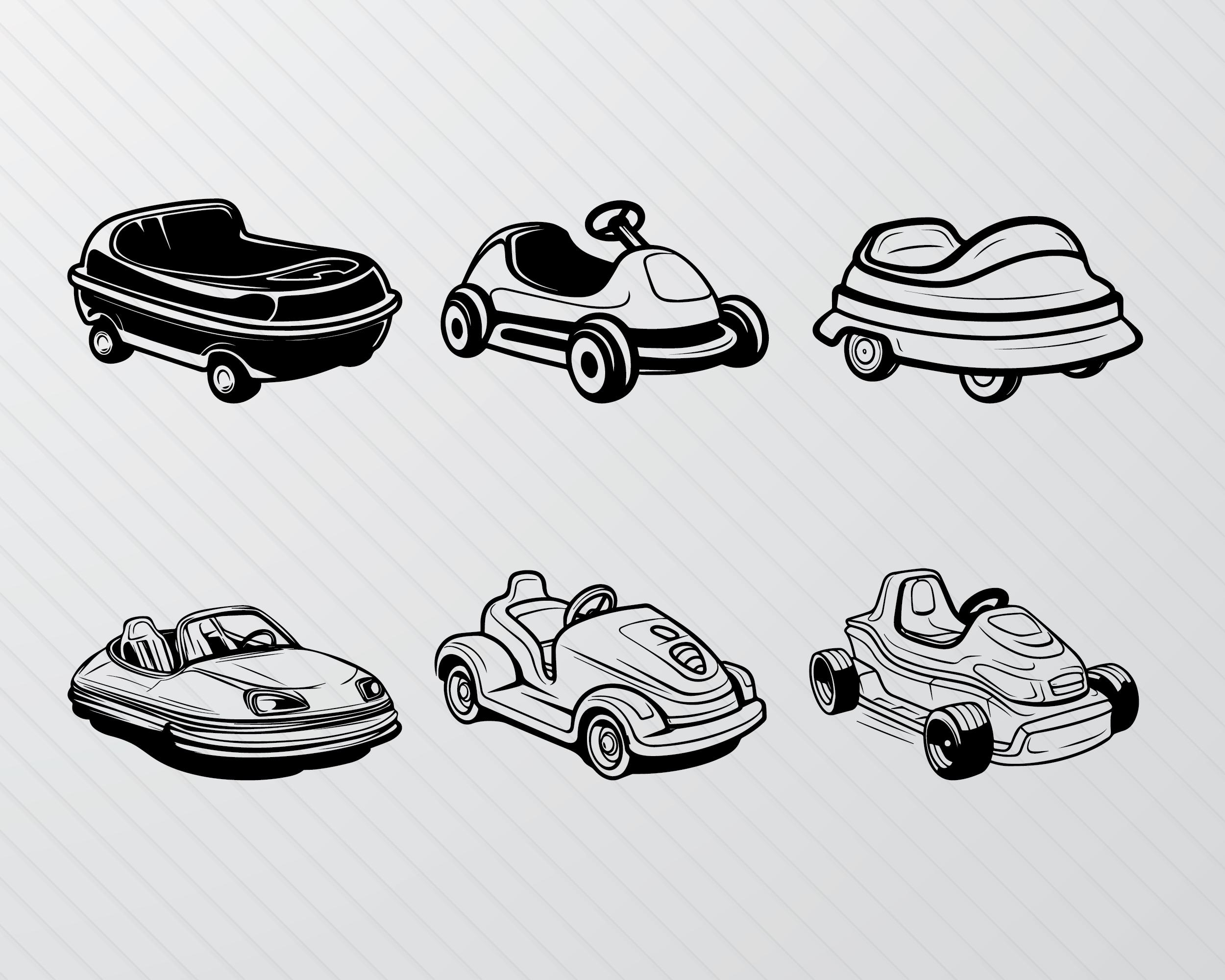 Bumper Car Svg Bundle, Bumper Car Silhouette, Old Car Clipart Png ...