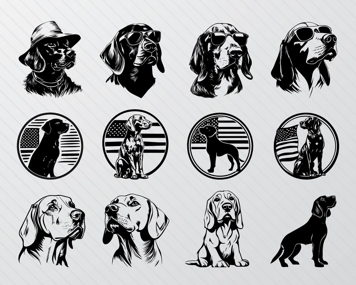 Bracco Italiano SVG Bundle: Dog Silhouette Clipart (PNG, Vector) - Etsy