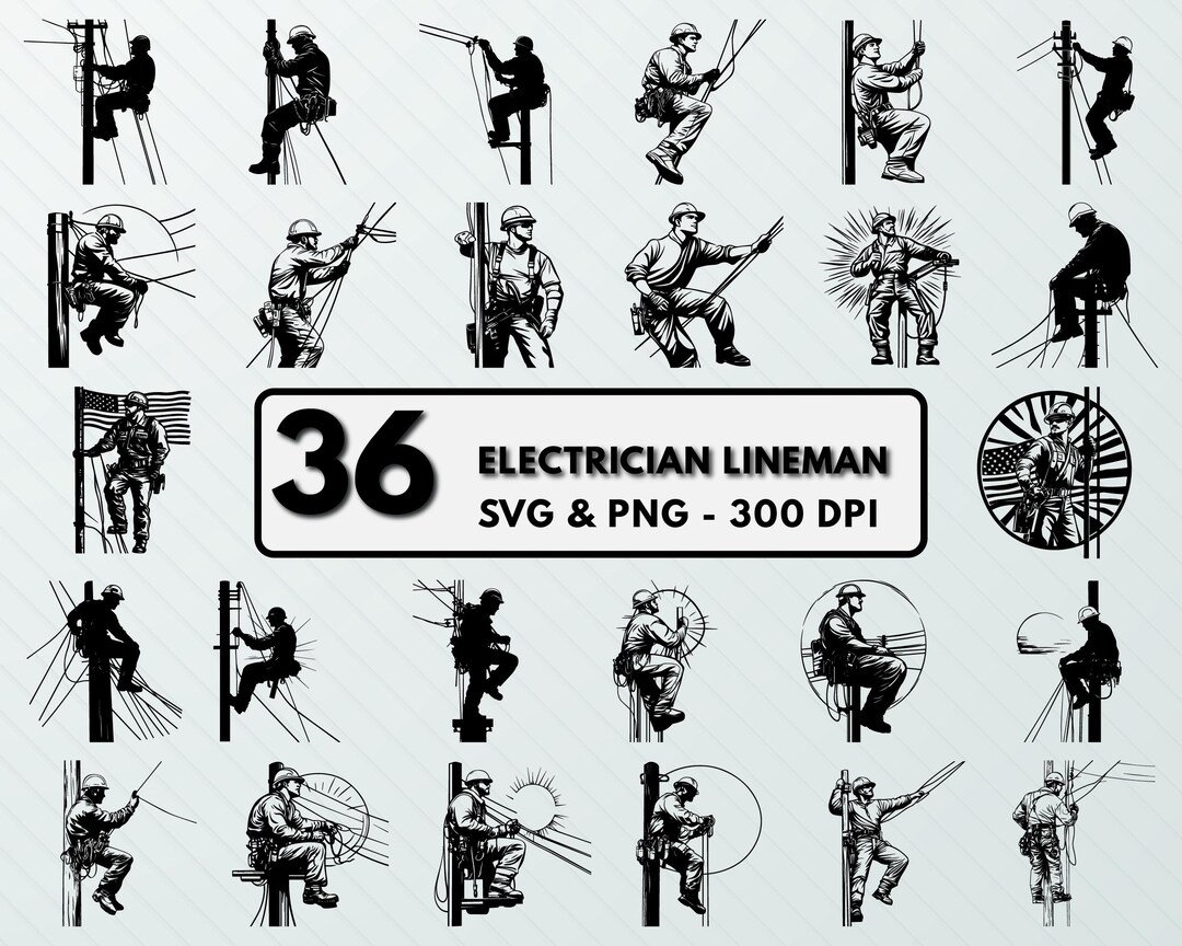 Electrician Lineman Svg, Electrician Png, Electrician Clipart, Line ...