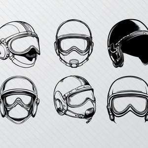 Aviator Helmet SVG Bundle: Pilot Helmet Clipart, Decal (PNG) - Etsy