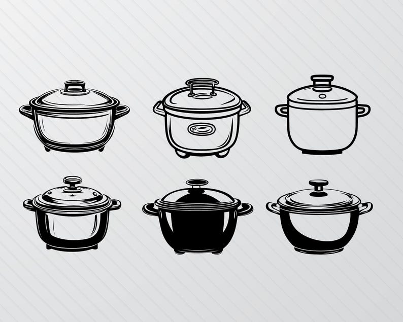 Slow Cooker Clipart: SVG, PNG, Vector Cut Files (300 DPI) - Etsy