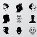 Man Face Silhouette Svg, Man Face Svg Bundle Cut File, Men Face Clipart ...