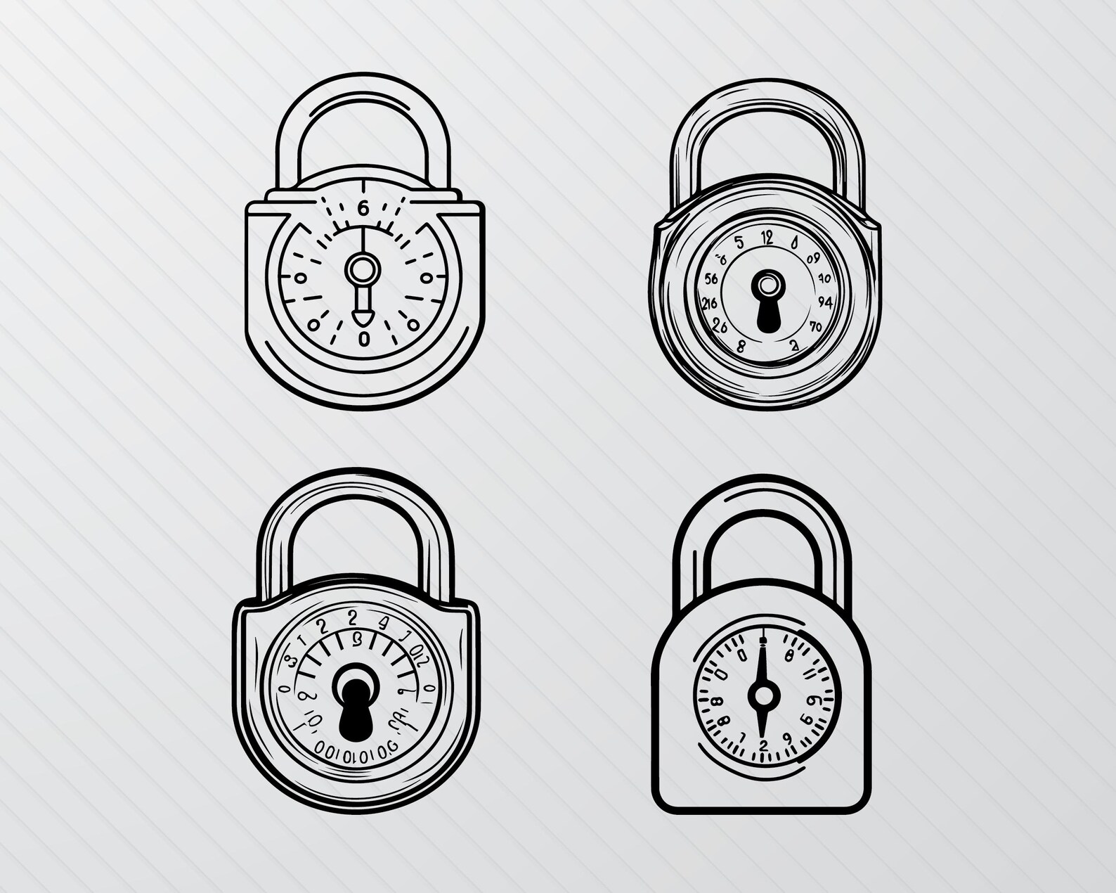 Combination Lock SVG Bundle: Clipart, Cut File, Decal (PNG) - Etsy