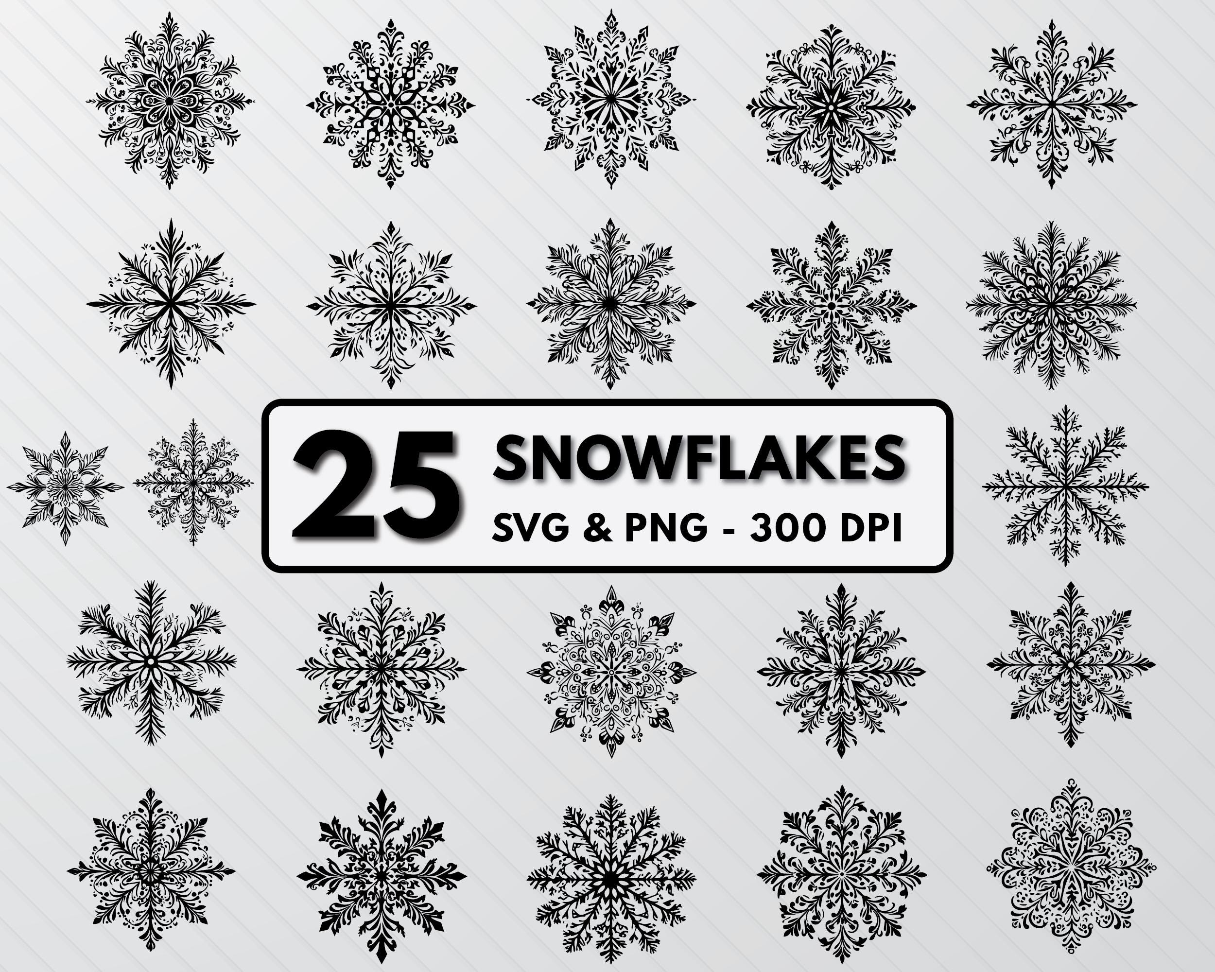 Snowflakes Svg Bundle, Snowflakes Silhouette Art, Snowflake Clipart Png ...