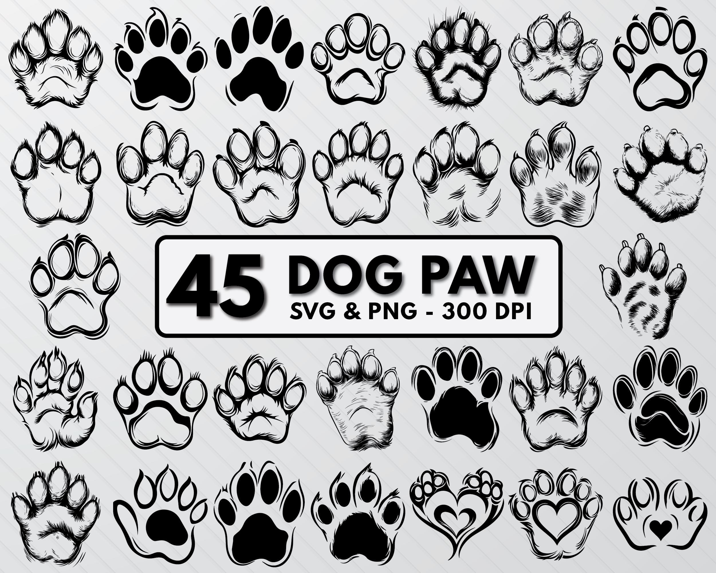 Dog Paw Silhouette Svg, Dog Paw Svg Bundle Cut Files, Dog Paw Clipart ...