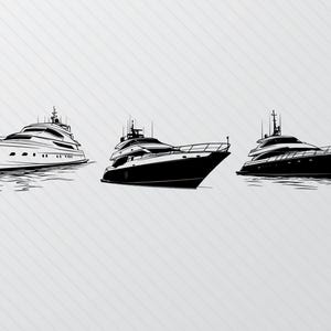 Yacht Svg Bundle, Yacht Silhouette Cut File, Yacht Vector Art, Yacht ...