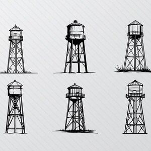 Water Tower Silhouette, Water Tower Svg Bundle, Water Tower Clipart ...
