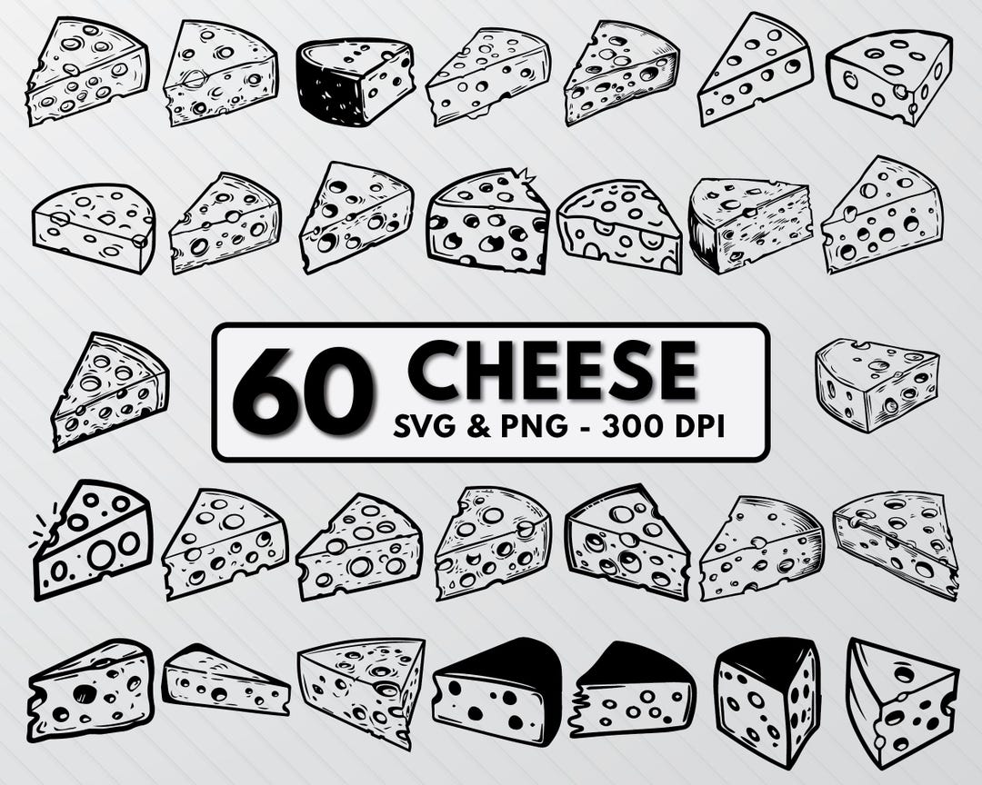 Cheese Silhouette Svg, Cheese Svg Bundle, Cheese Clipart Png, Cheese ...