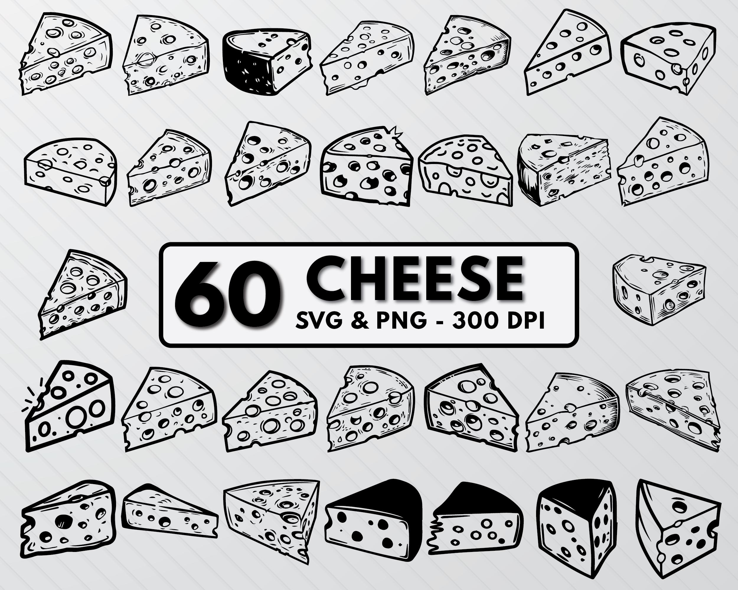 Cheese Silhouette Svg, Cheese Svg Bundle, Cheese Clipart Png, Cheese ...