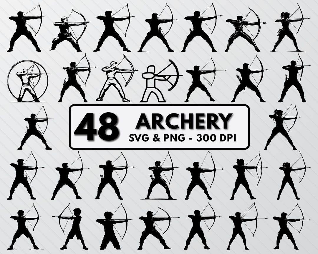 Archery Silhouette Svg, Archery Svg Cut Files, Archery Girl Boy Clipart ...