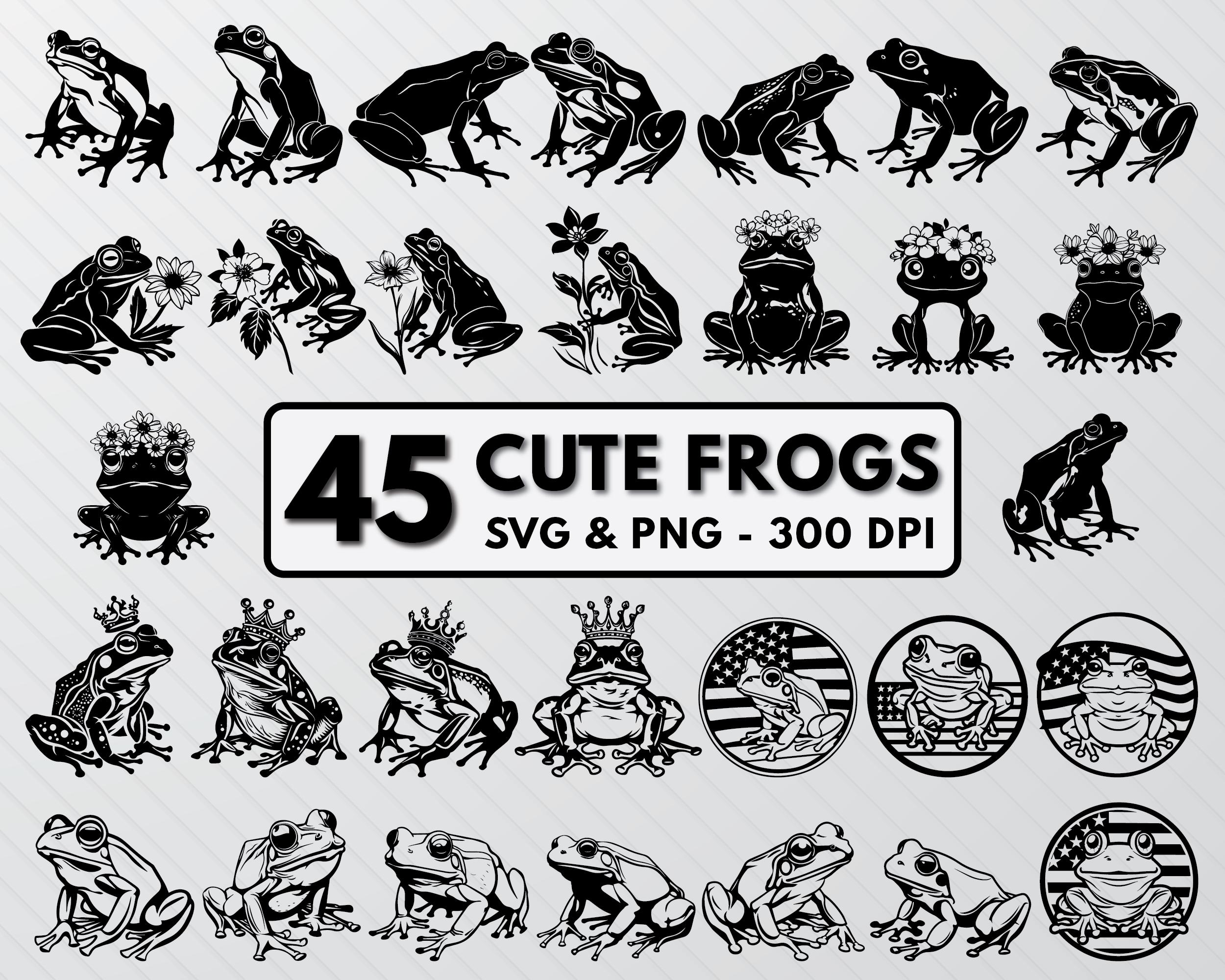 Frog Silhouette Svg, Frog Svg Cut File, Frogs Clipart, Frog Png Files ...