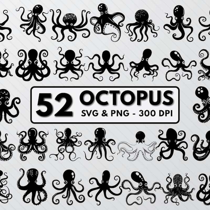 Octopus Silhouette - Etsy