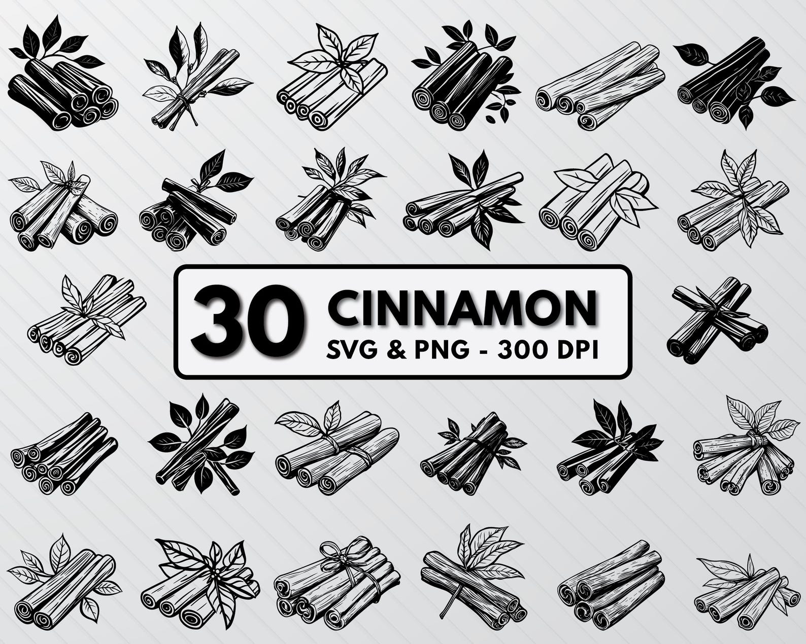 Cinnamon Svg Bundle, Cinnamon Silhouette, Sticks Spice Vector Svg ...