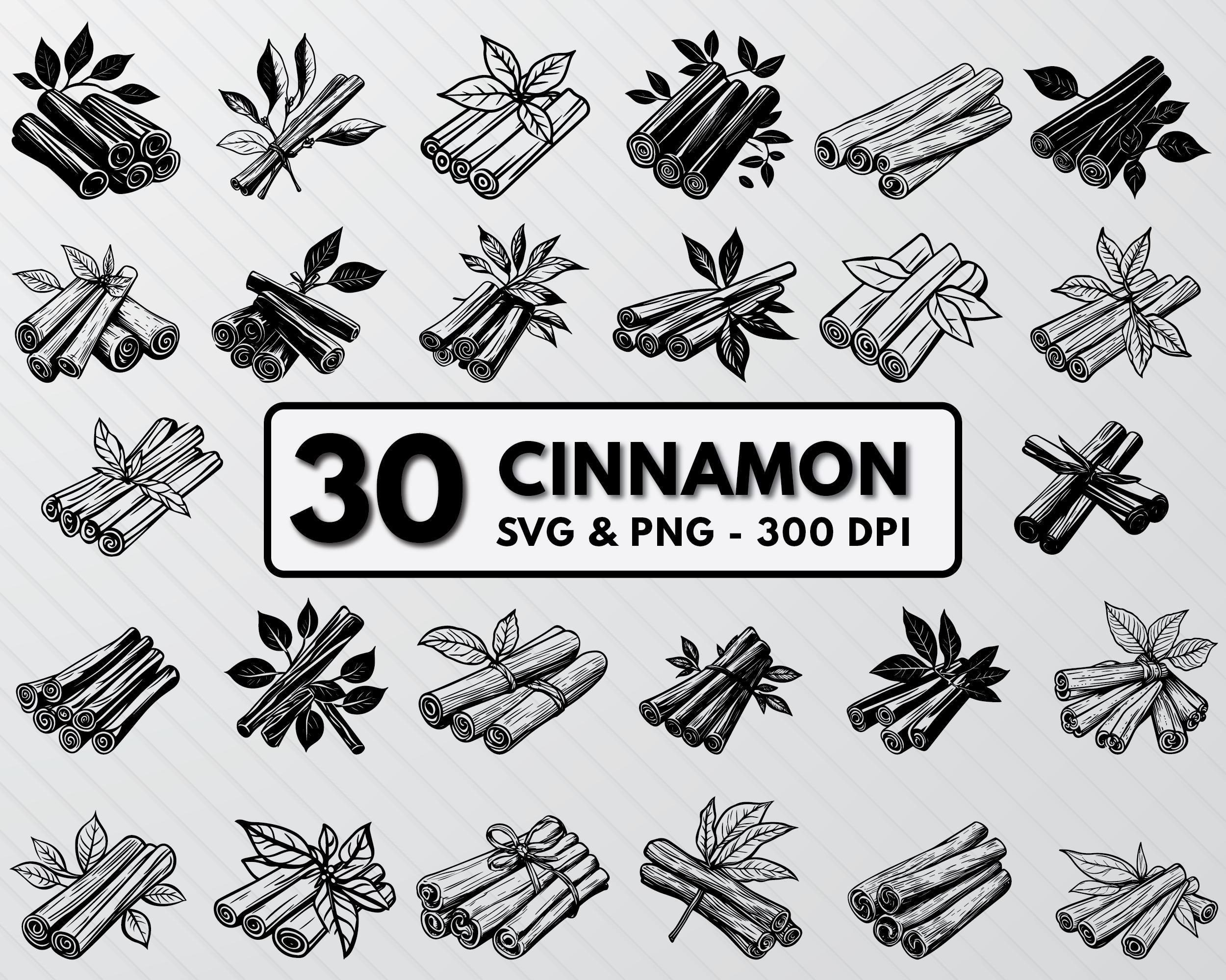 Cinnamon Sticks SVG Bundle: Spice Clipart, Cut Files (PNG, SVG) - Etsy