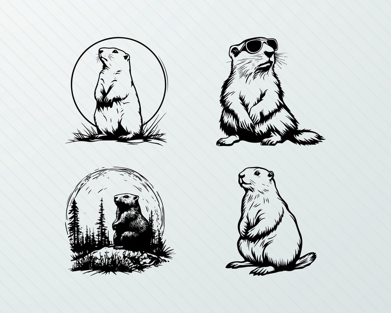 Groundhog SVG PNG Clipart: Vector Cut File Designs - Etsy