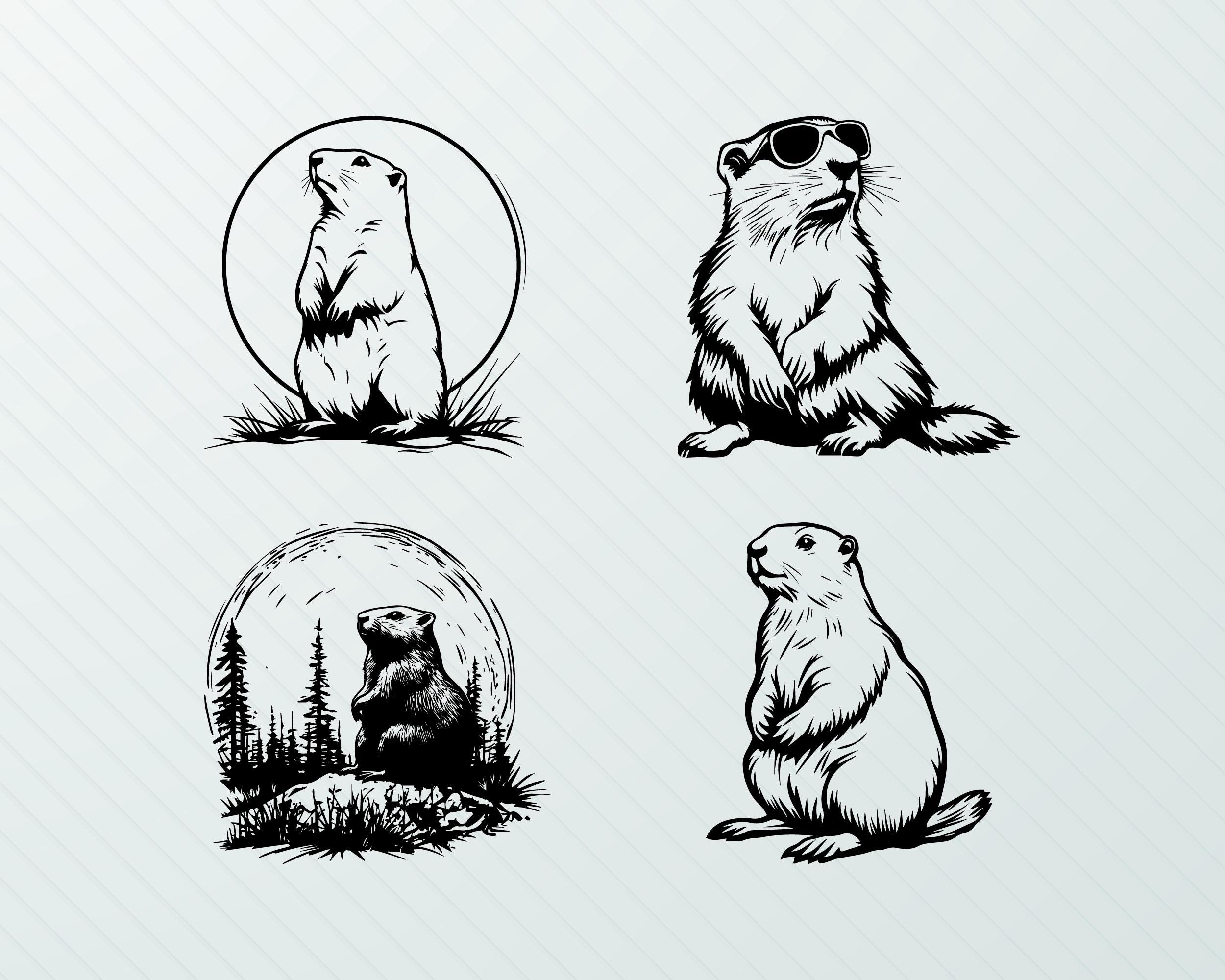 Groundhog SVG PNG Clipart: Vector Cut File Designs - Etsy