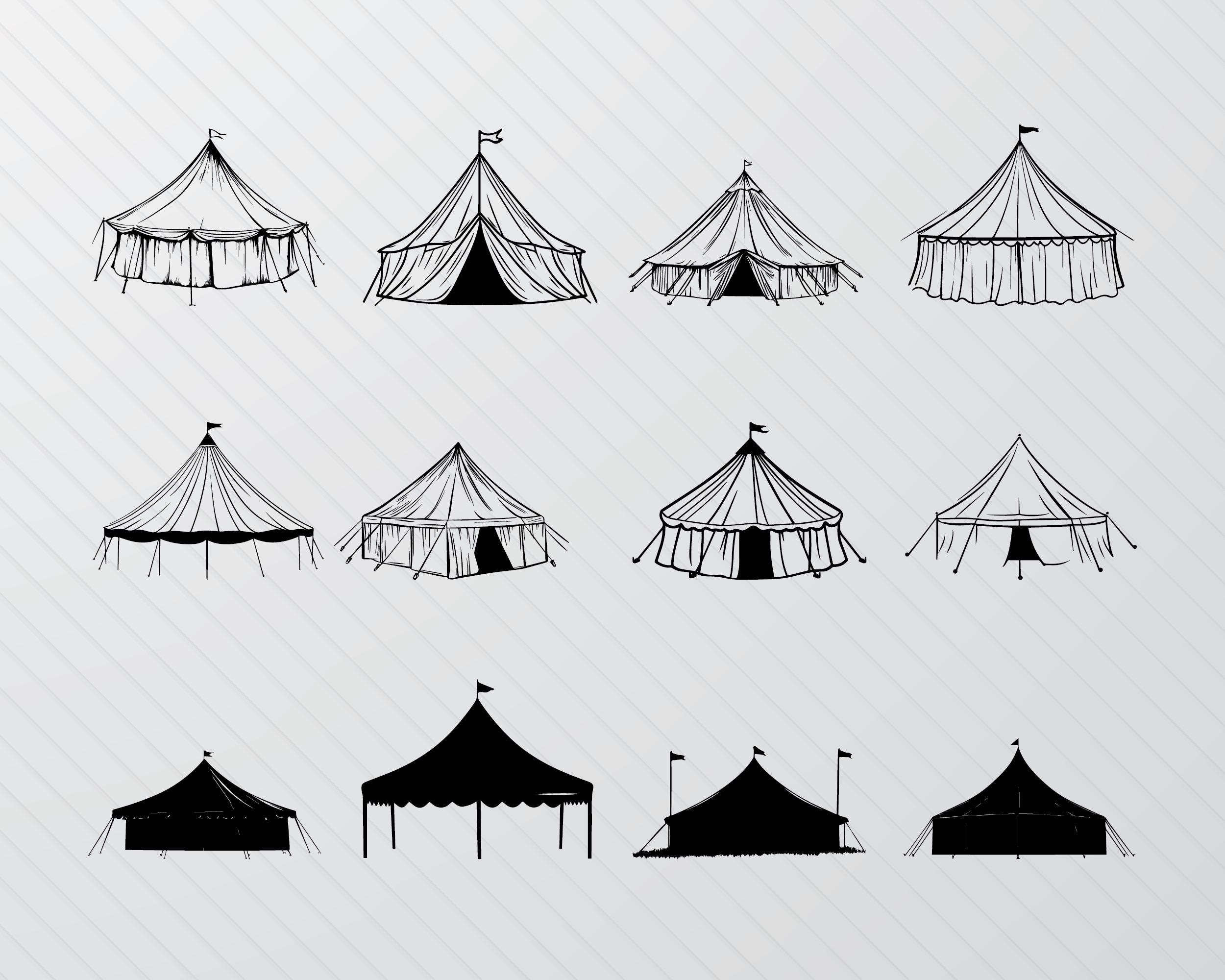 Tent Silhouette Svg, Camping Tent Svg Bundle, Camp Tent Clipart Png ...