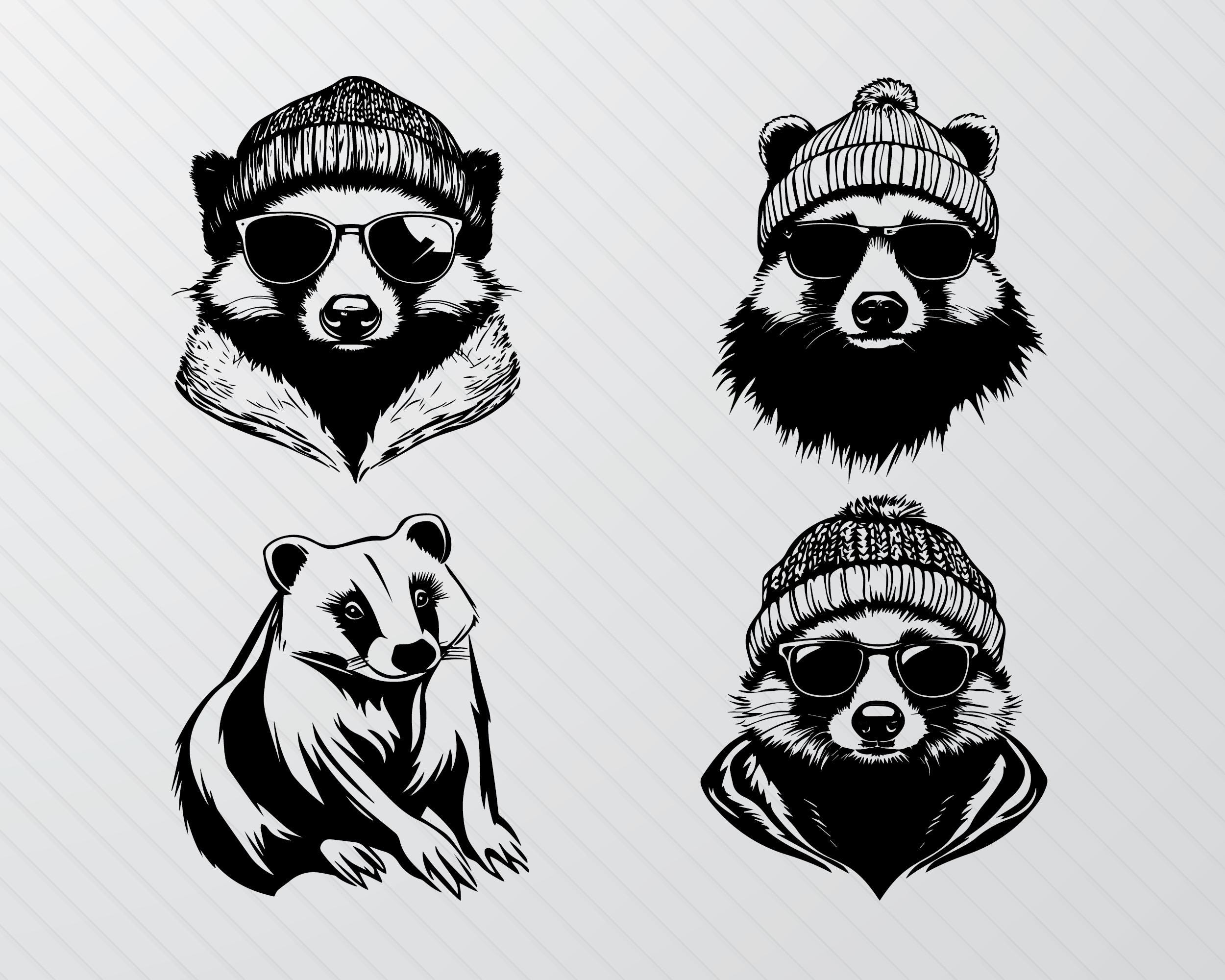 Badger SVG Bundle: Honey Badger Silhouette Clipart (digital Download ...