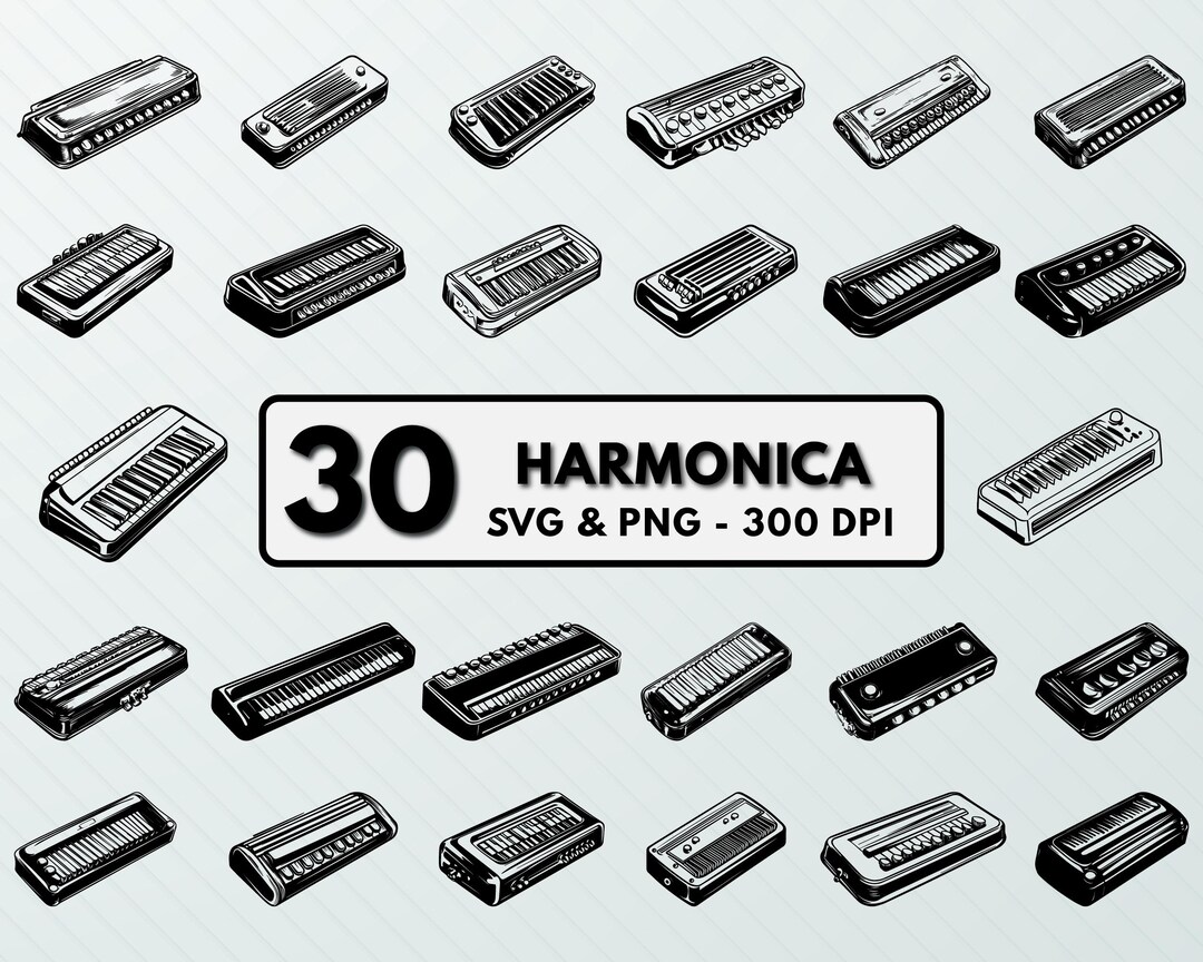 Harmonica Svg Png, Harmonica Clipart, Harmonica Silhouette, Decal ...