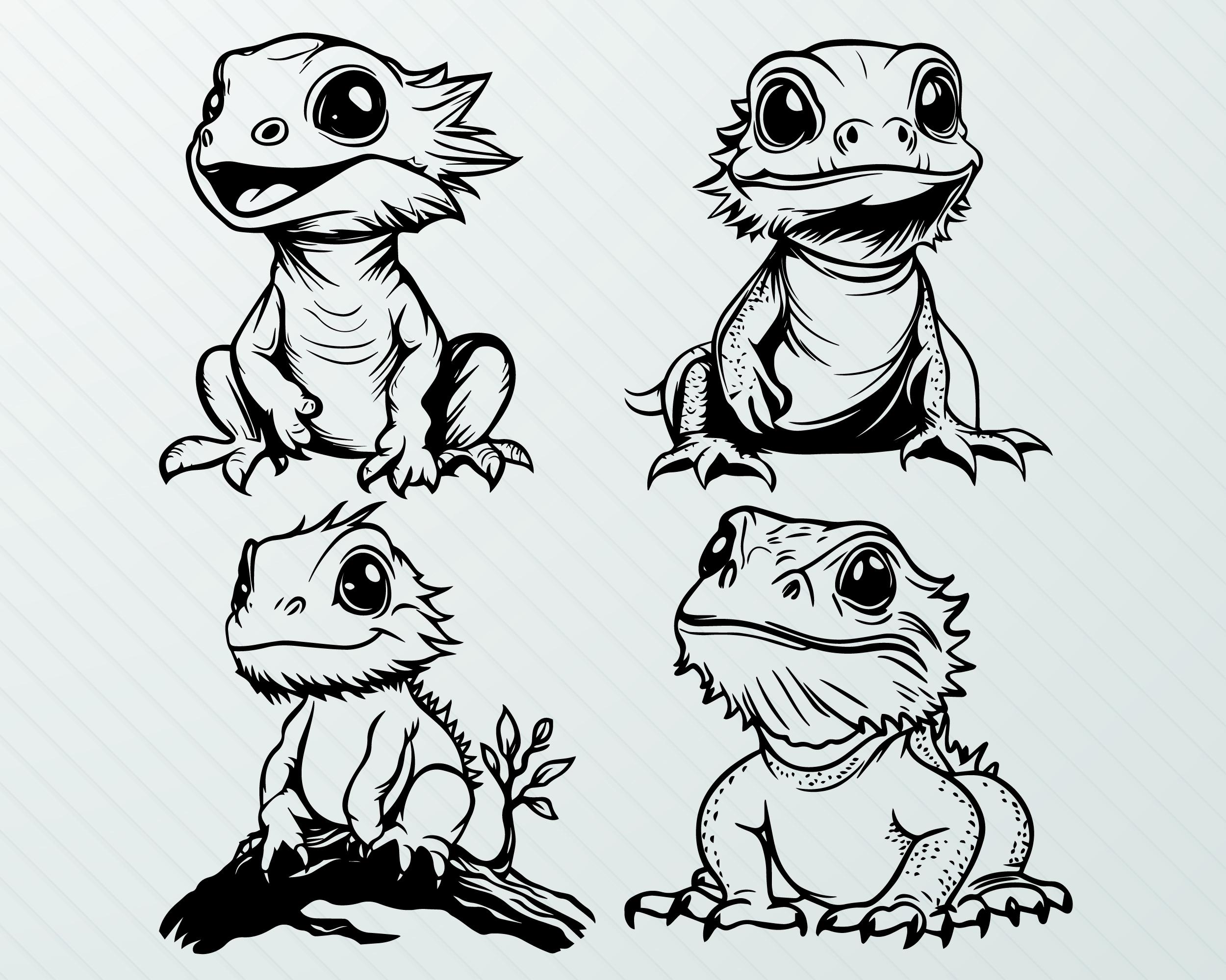 Bearded Dragon Clipart, Bearded Dragon Silhouette, Bearded Dragon SVG ...