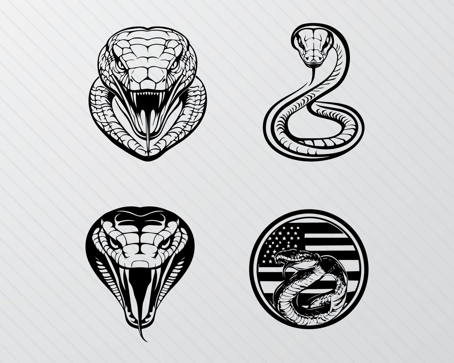 Cobra Svg Bundle, Cobra Silhouette Cut File, Dynamic Cobra Clipart ...