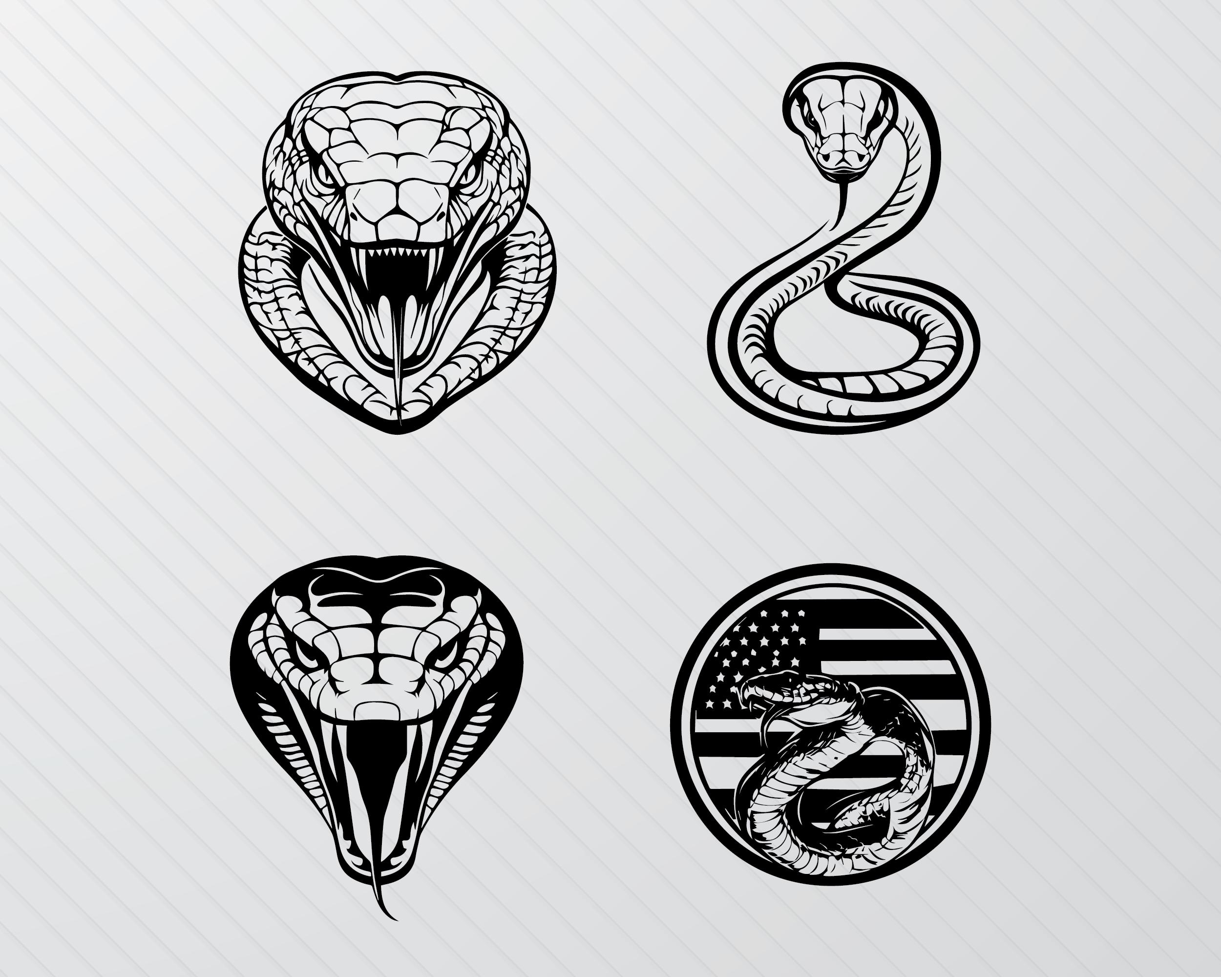 Cobra Svg Bundle, Cobra Silhouette Cut File, Dynamic Cobra Clipart ...