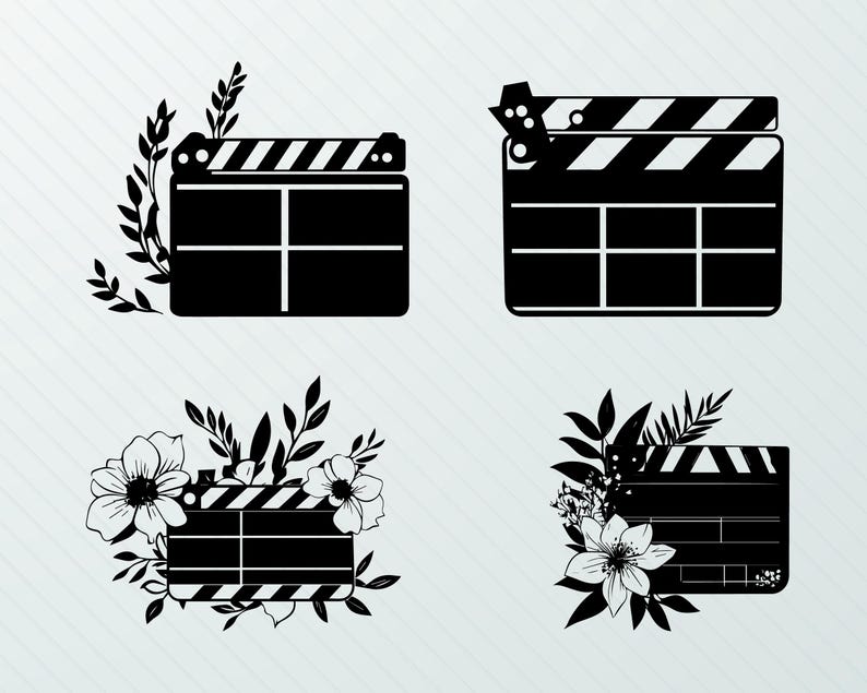 Movie Clapperboard SVG: Film Scene Clipart, Cricut Cut Files (digital ...