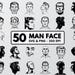 Man Face Silhouette Svg, Man Face Svg Bundle Cut File, Men Face Clipart ...