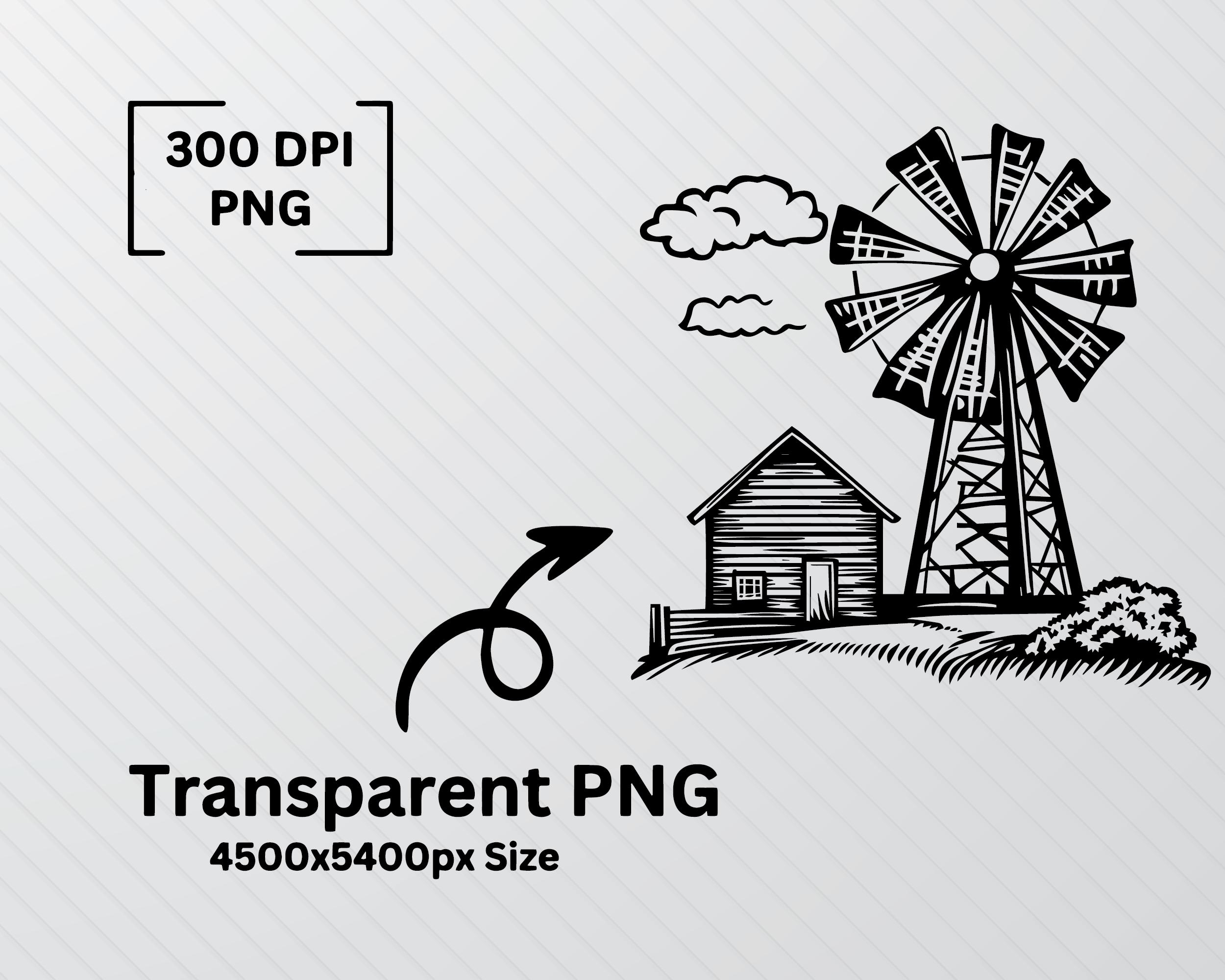 Farm Windmill SVG Bundle: Rustic Silhouette Clipart (PNG, Vector) - Etsy