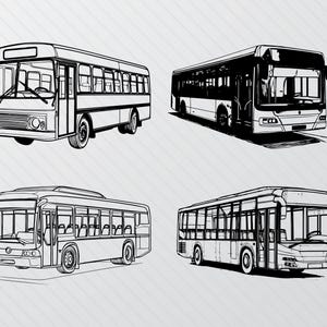 City Bus SVG Bundle: Silhouette Clipart, Decal Cut File (PNG) - Etsy