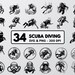 Scuba Diving SVG Bundle: Underwater Silhouette PNG, Clipart Cut Files ...