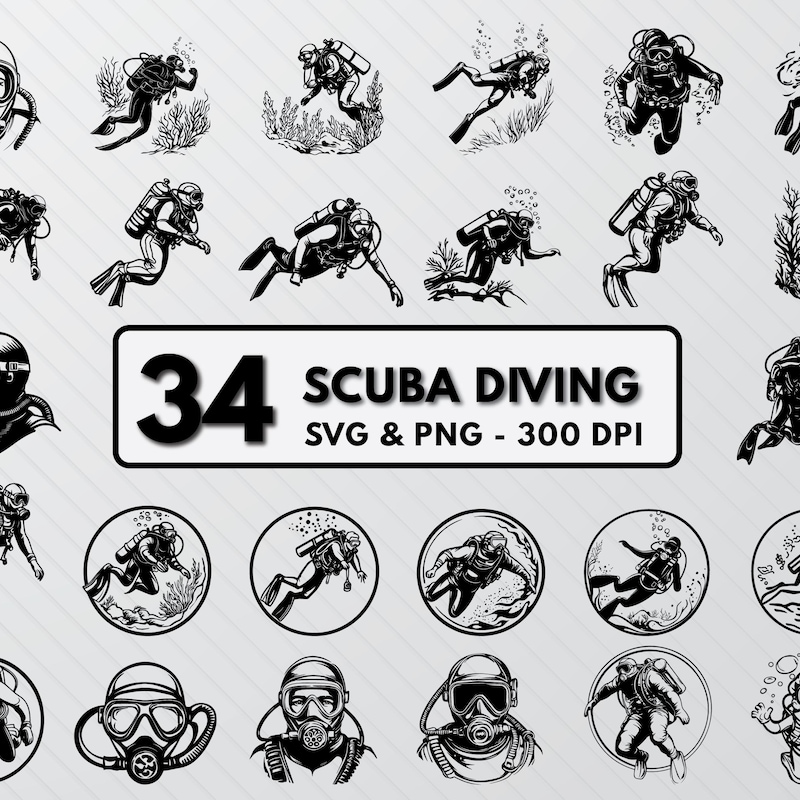 Scuba Diving Svg - Etsy
