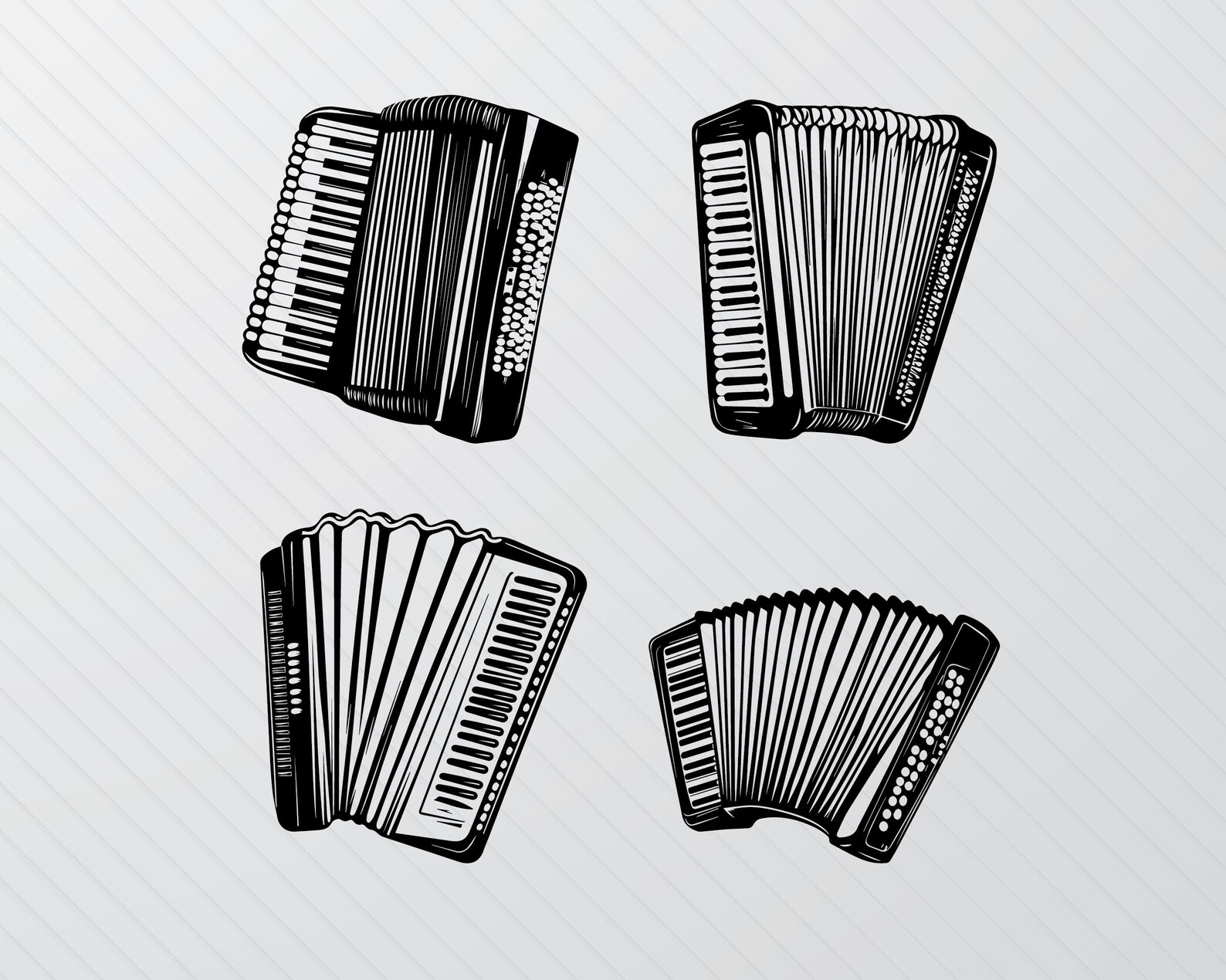 Accordion Silhouette, Accordion Svg Cut Files Cricut Bundle, Accordion ...