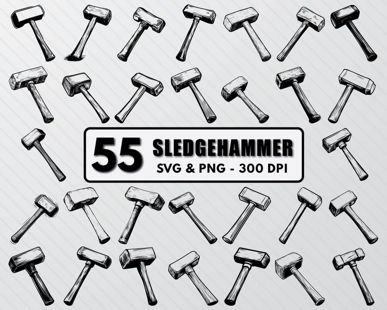 Sledgehammer Svg Bundle, Sledgehammer Silhouette, Sledgehammer Clipart ...